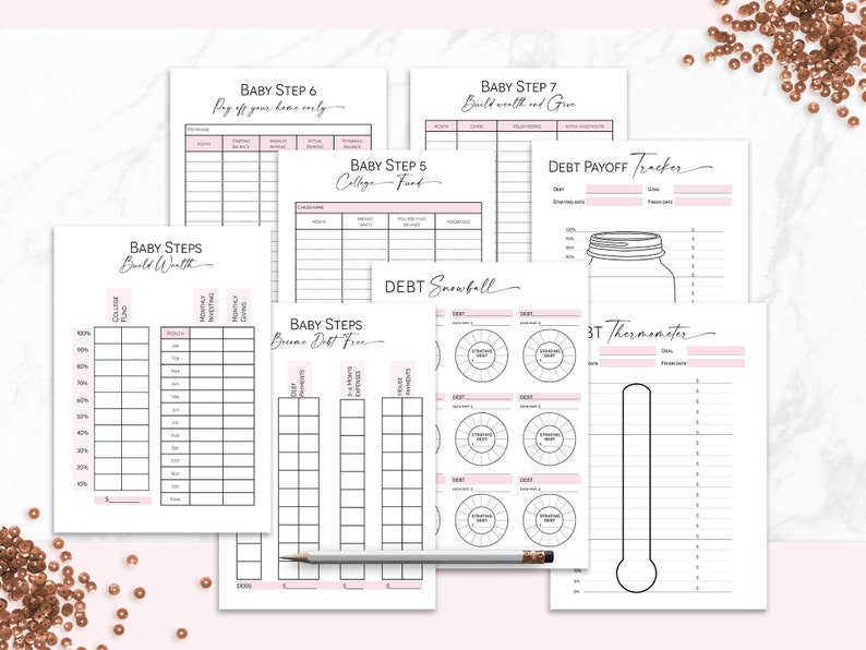 Baby Steps Progress Tracker Printable Planner Pages in A4 Ans US Letter ...