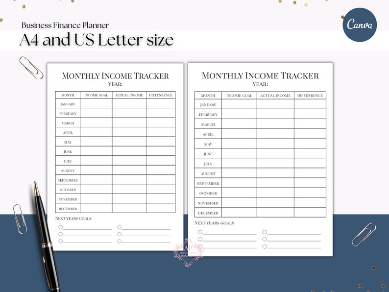 Small Business Finance Planner Printable, Small Business Finance ...