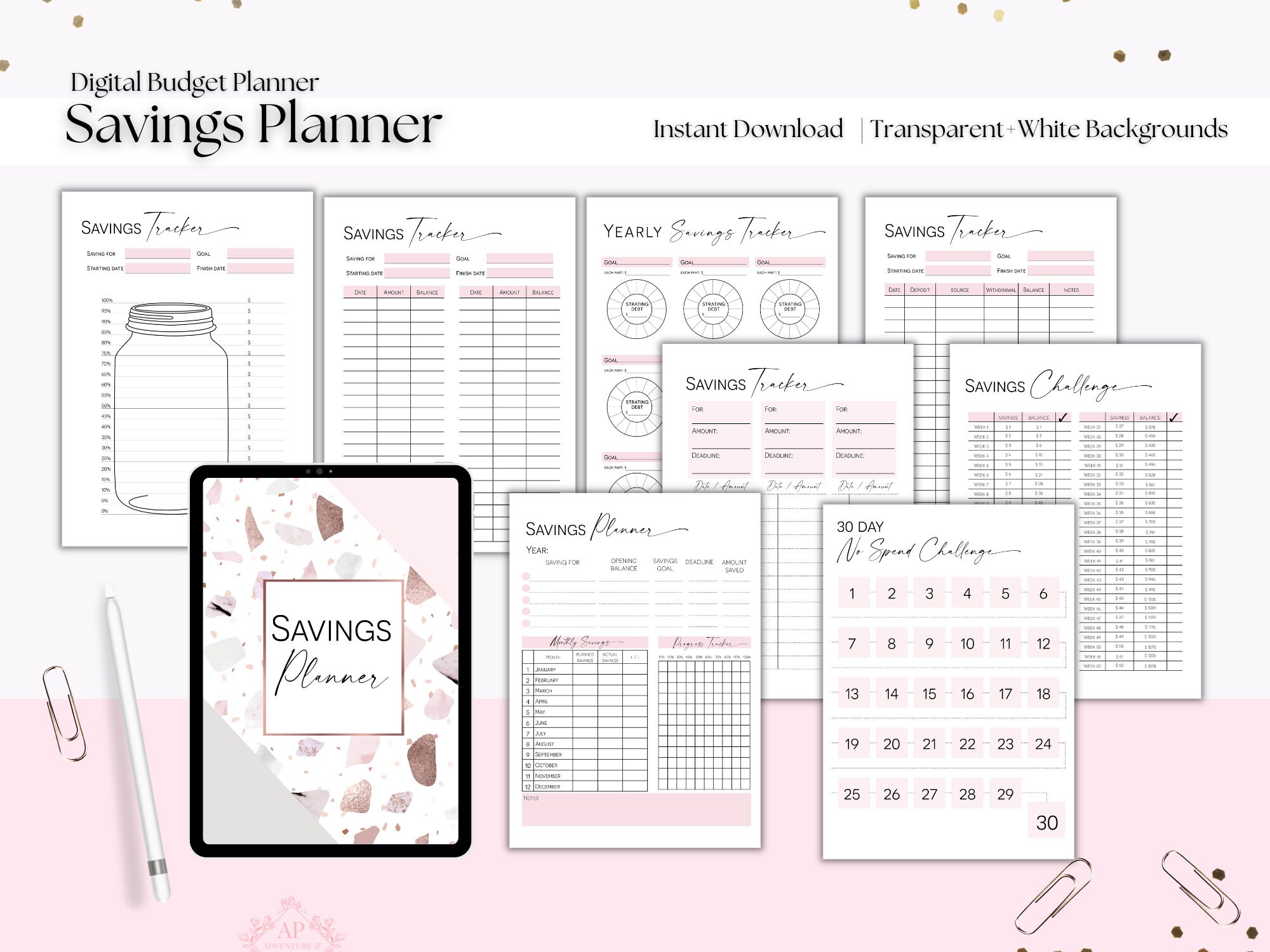 Budget Digital Planner Template, Finance Digital Planner Template ...