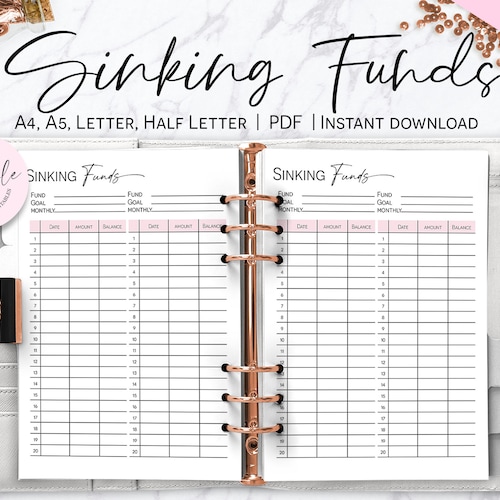 Sinking Funds Tracker Sinking Funds List Savings Log Dave - Etsy
