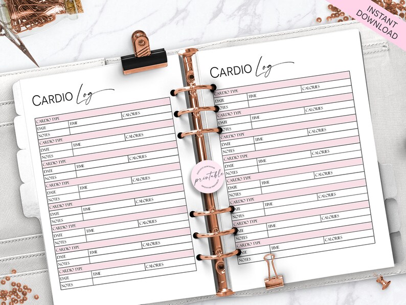 Cardio Log, Cardio Tracker, Workout Planner Printable Insert, Fitness ...