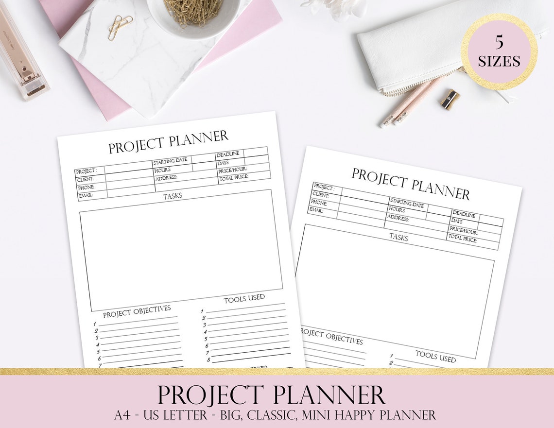 Project Planner Form, Project Manager Printable Form, Service Project ...