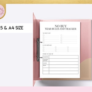 No Buy and Low Buy Rules Planner, Minimalism Planner, Savings Planner ...