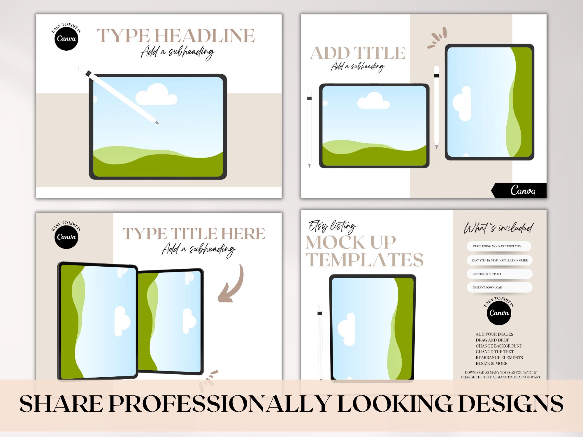 IPad Mockup Canva Template, Realistic Tablet Mockups, iPad Mockup ...