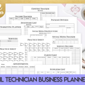 Nail Technician Business Planner, Printable Nail Artist Planner, Nail ...