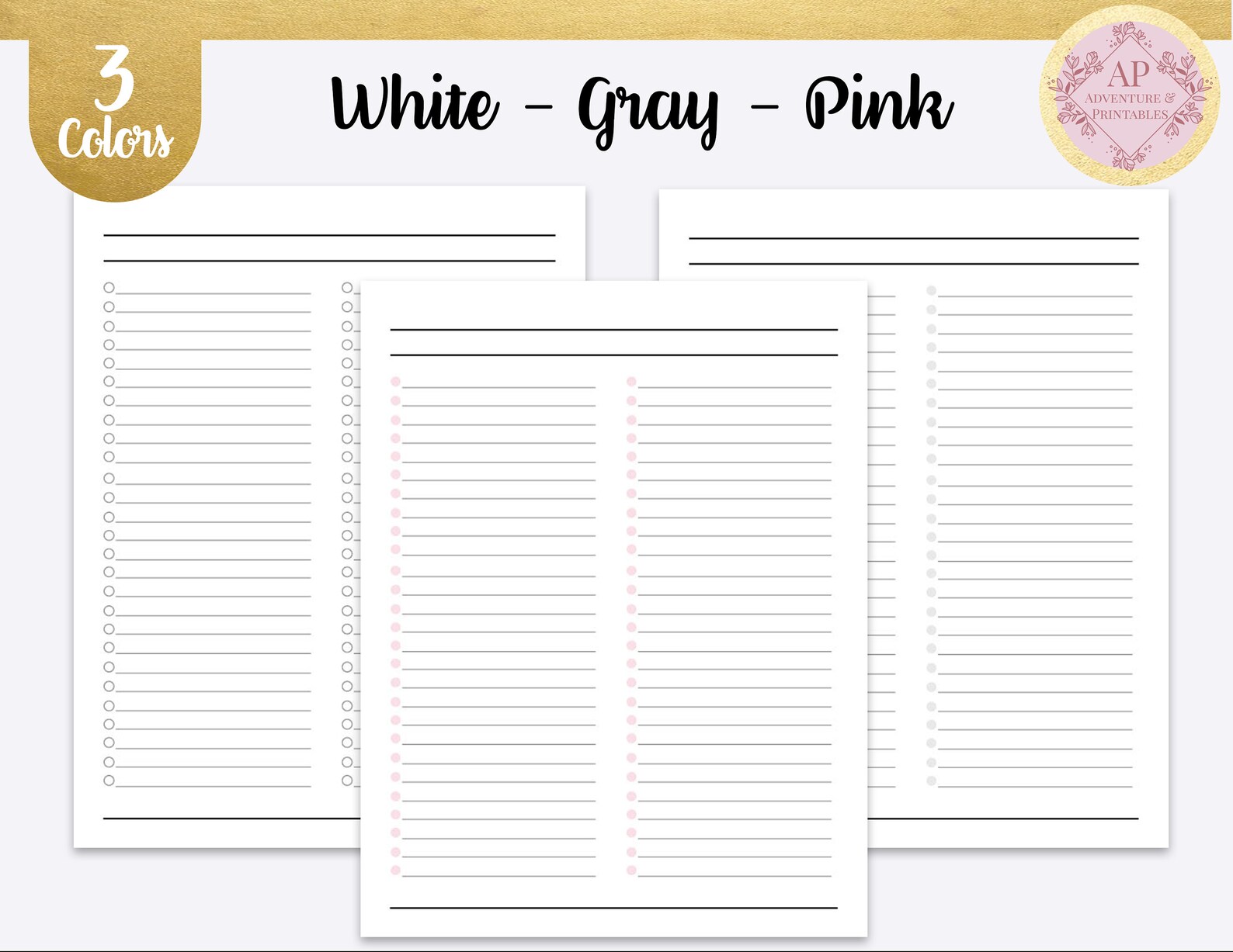 Essential Lists Printable Planner Pages Blank Lists Planner | Etsy