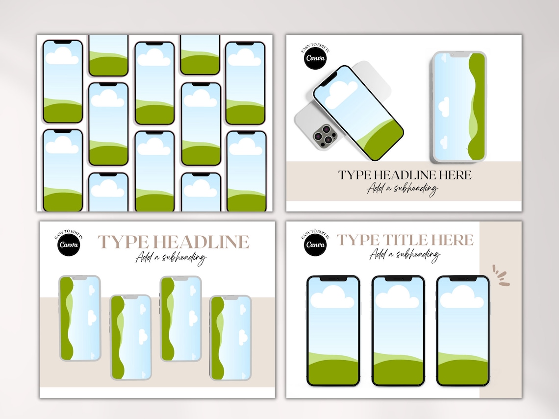 IPhone Mockup Canva Template Realistic iPhone Mockups - Etsy