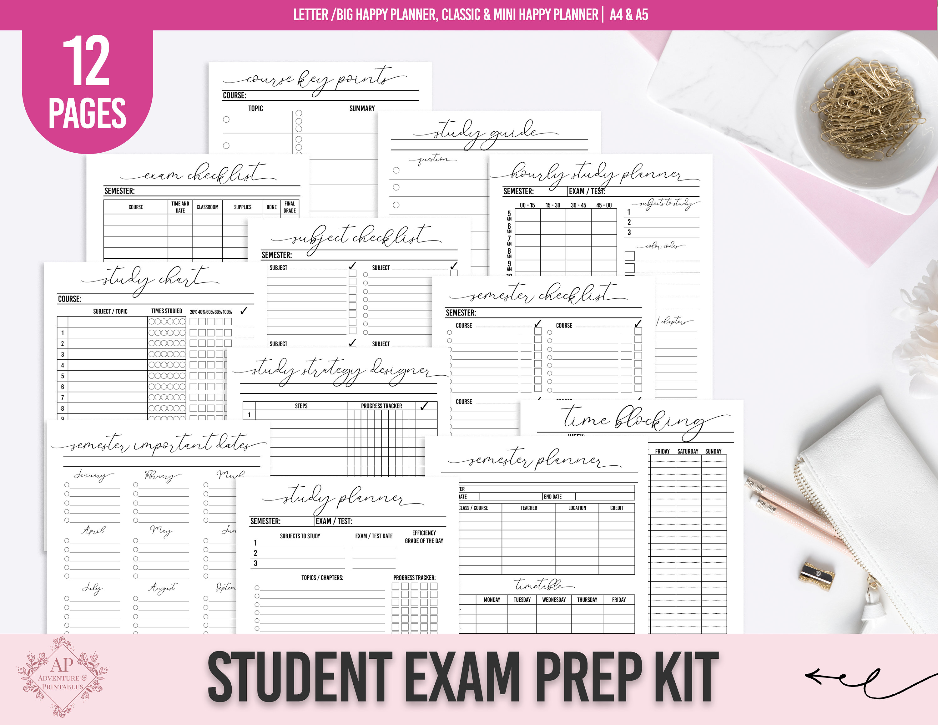 Student Exam Prep Kit Student Study Planner Learning - Etsy