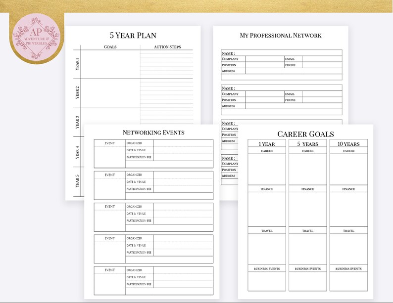 Career Planner, Job Planning Insert, Dream Job Application Tracker ...