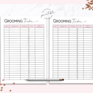 Dog Grooming Tracker, Pet Grooming Schedule, Printable Pet Planner - Etsy