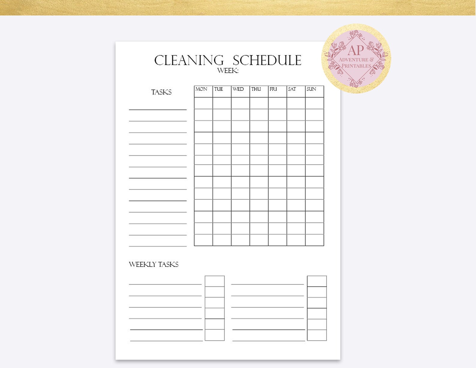 Cleaning Schedule Printable Insert Cleaning Plan Cleaning | Etsy