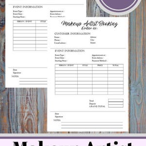 Makeup Artist and Hair Stylist Booking Forms, Wedding Makeup and Hair ...