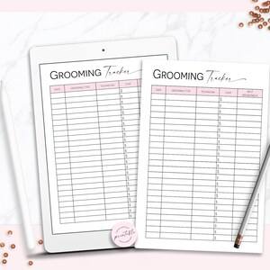 Dog Grooming Tracker, Pet Grooming Schedule, Printable Pet Planner - Etsy