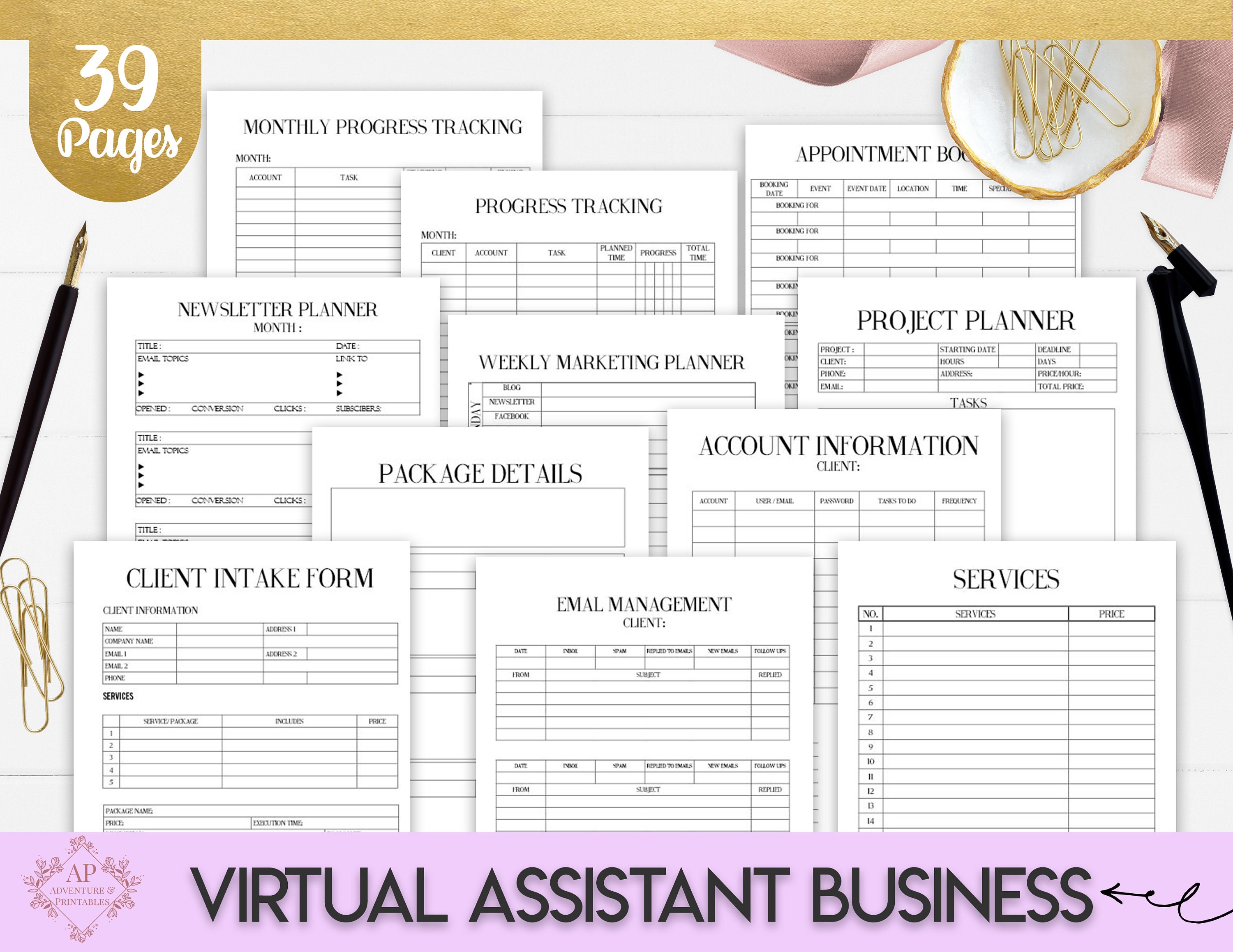 Virtual Assistant Business Planner Bundle Personal Assistant | Etsy UK