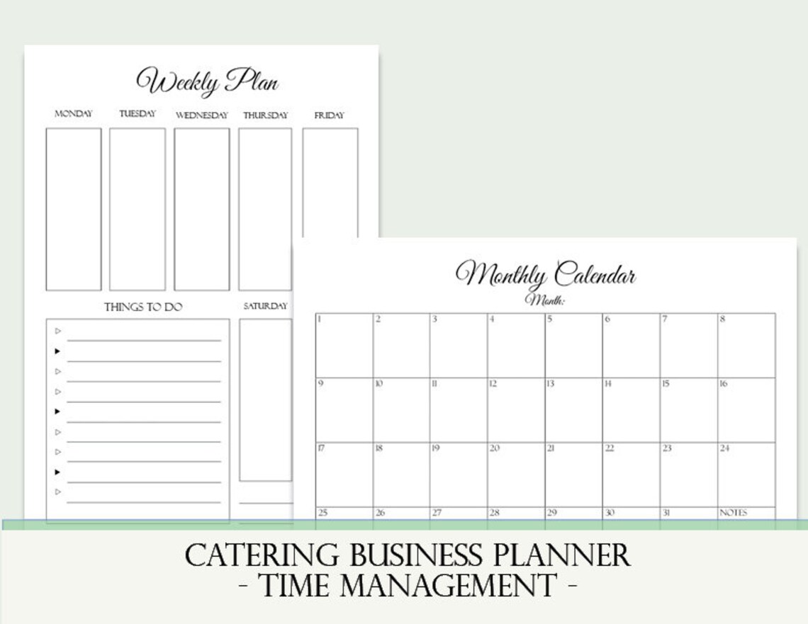 Catering Business Planner Small Business Planner Editable - Etsy