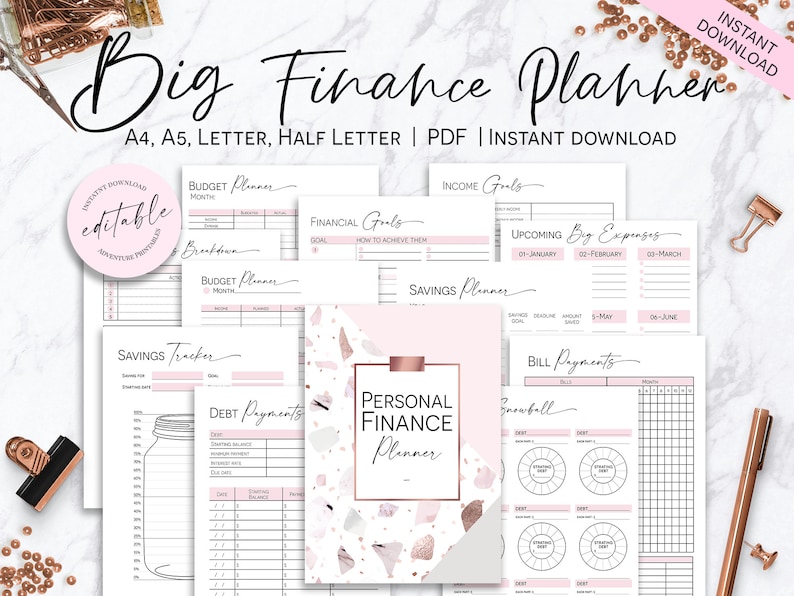 Personal Finance Happy Planner Printable Insert, Finance Planner ...