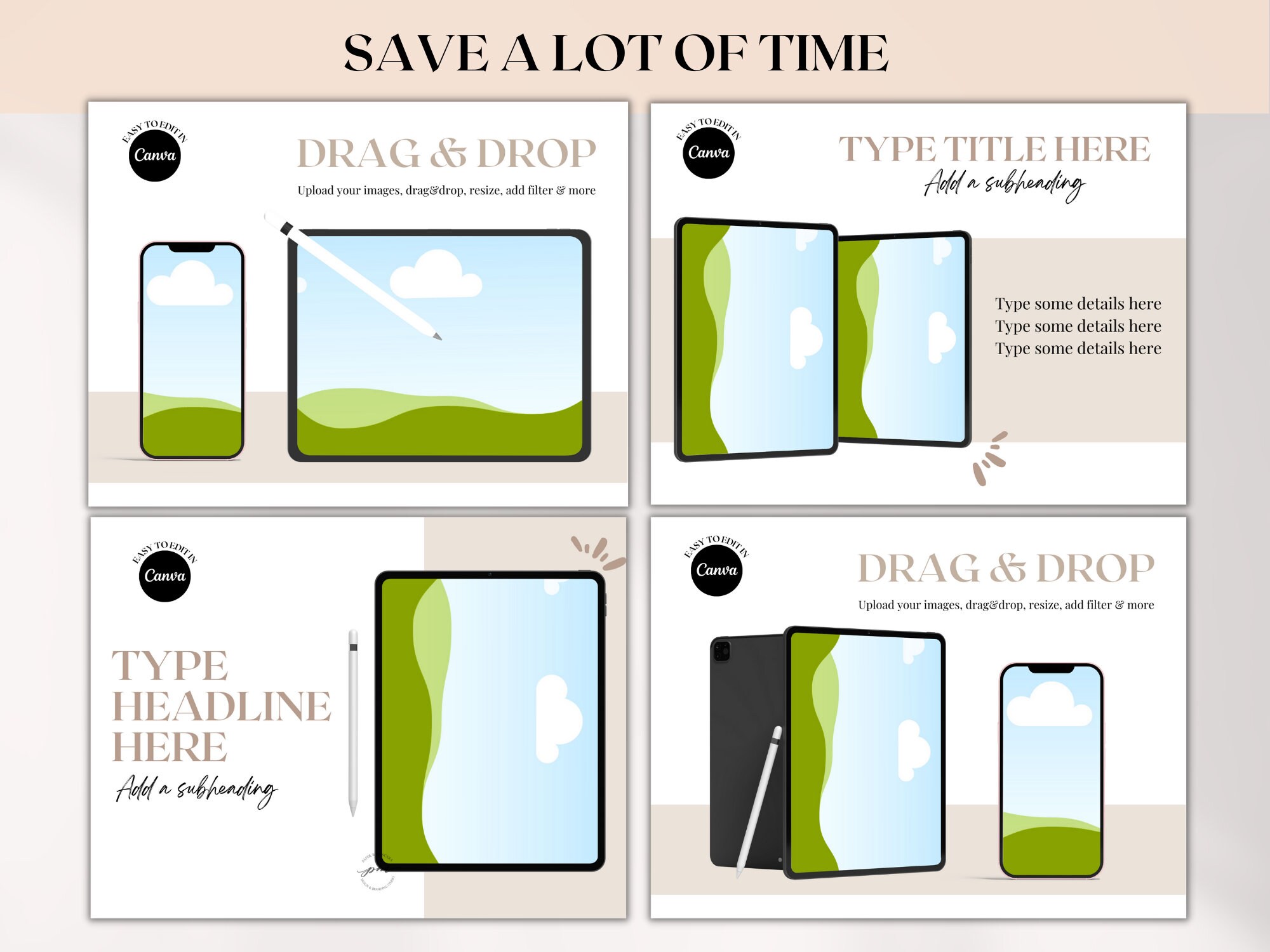 IPad Mockup Canva Template, Realistic Tablet Mockups, iPad Mockup ...