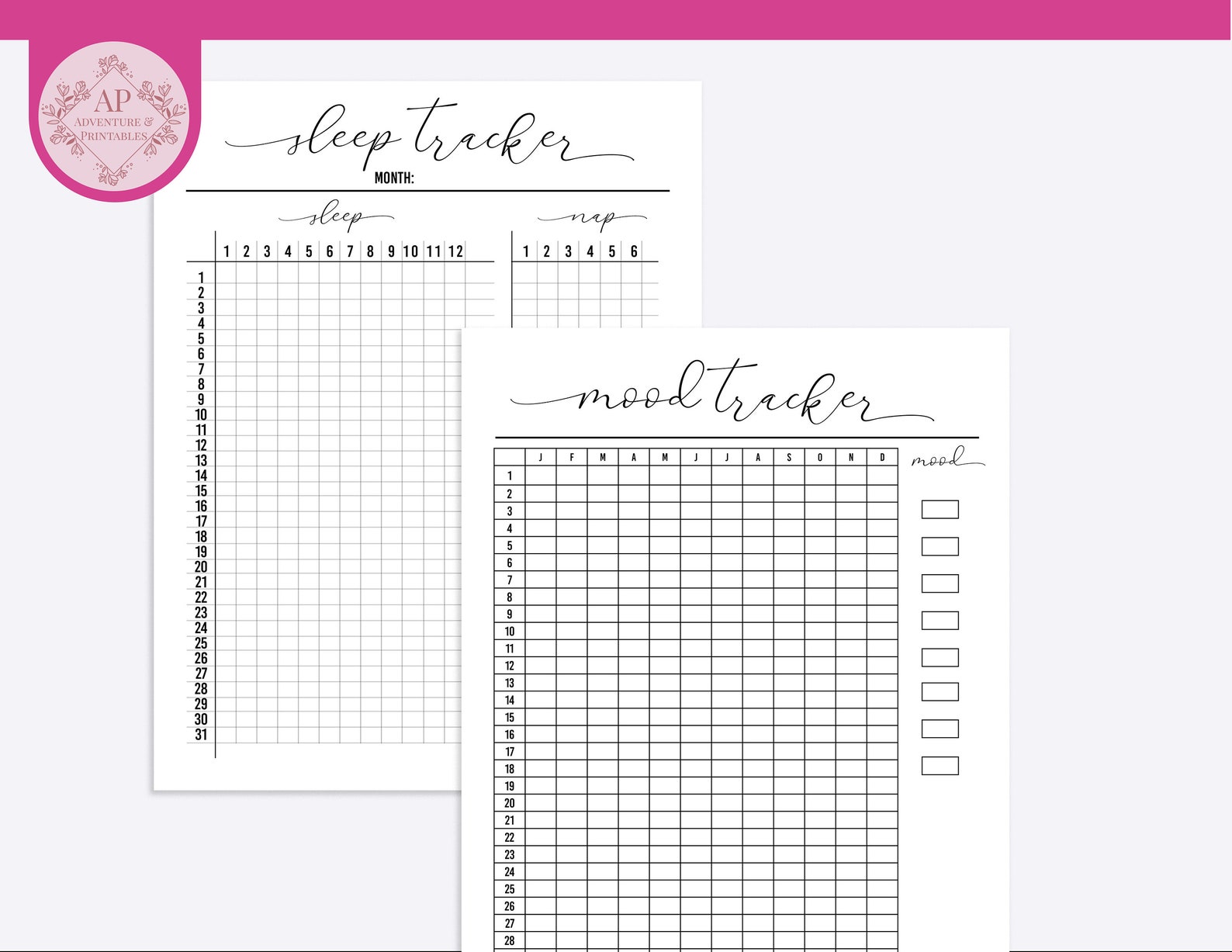 Sleep Tracker and Mood Tracker, Monthly Sleep Log, Nap & Mood Tracker ...