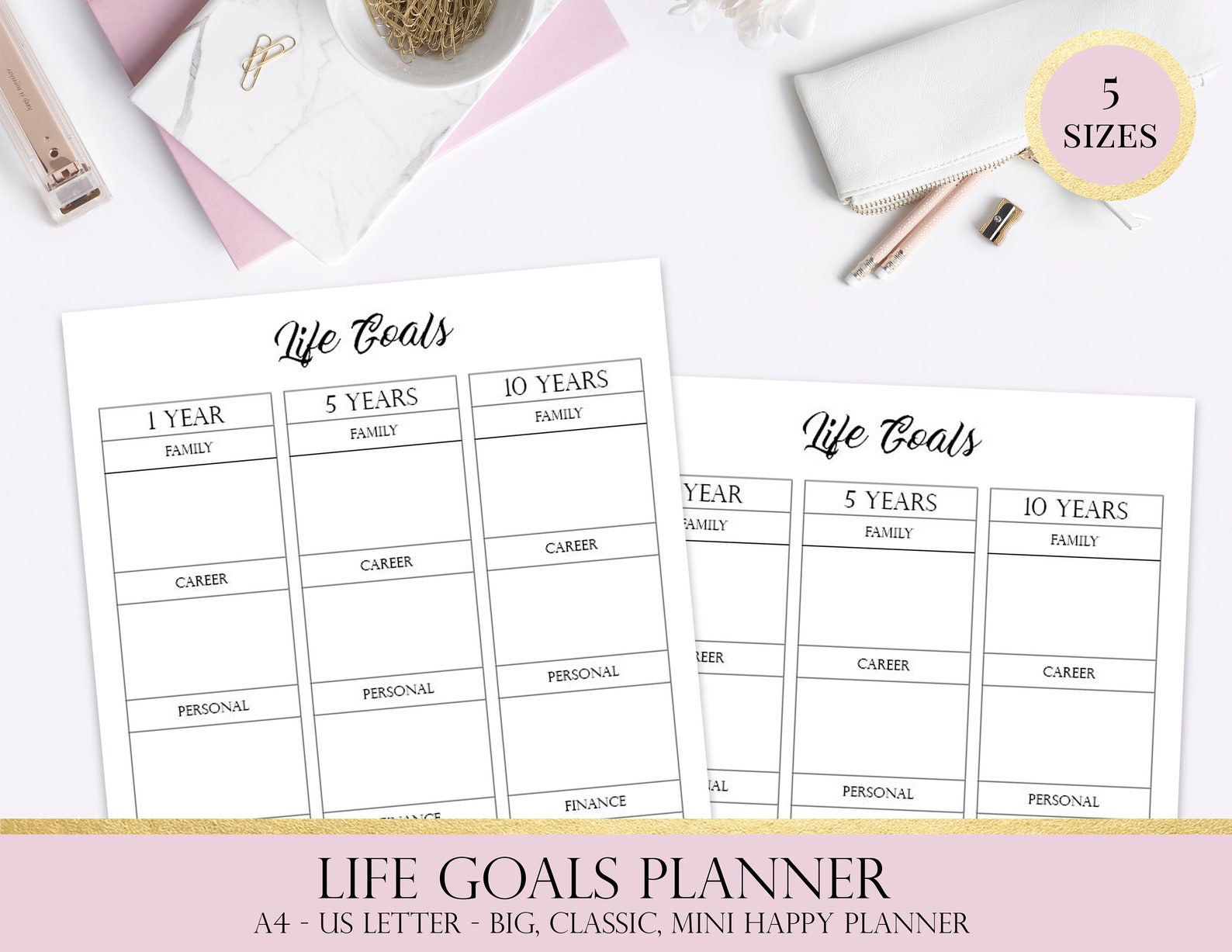 Life Goals Printable Classic Happy Planner Page Life | Etsy