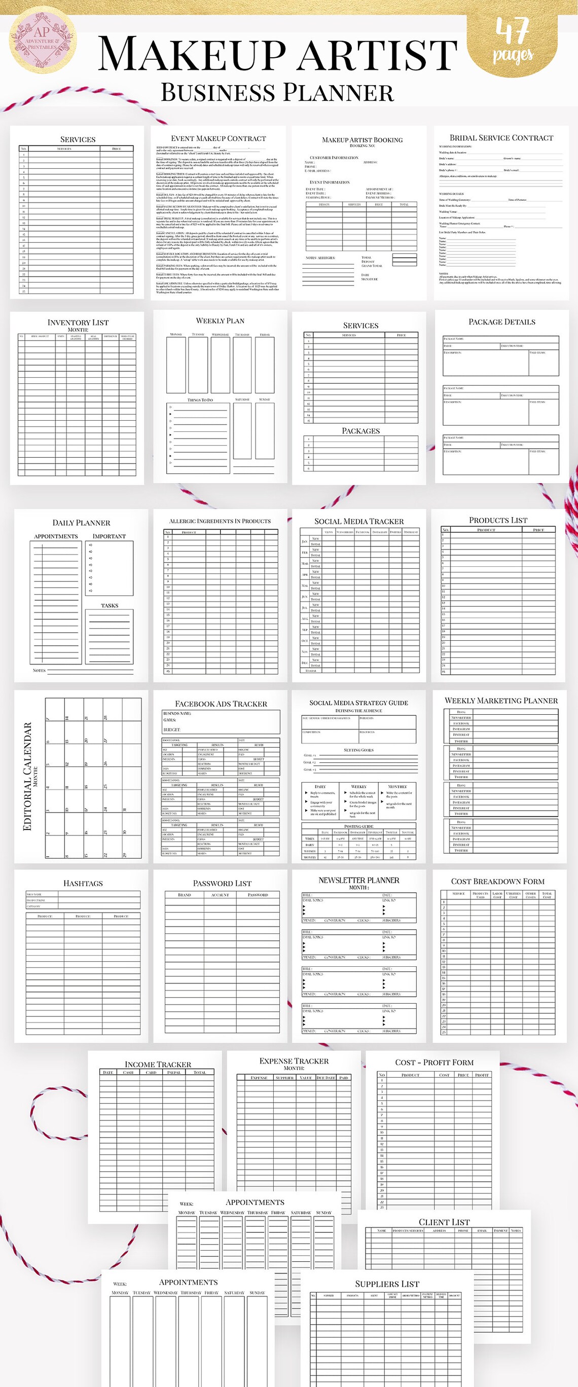 Big Beauty Salon Business Printable Planner Bundle : Hair | Etsy