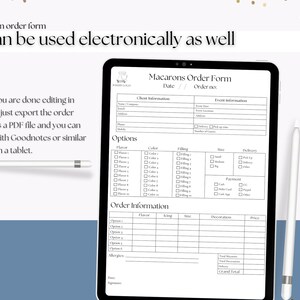 Macarons Order Form, Editable Bakery Forms, Pastires Order Form, Baking ...