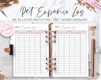 Pet Expense Planner - Etsy