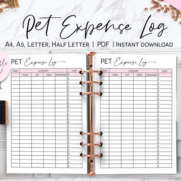 Pet Expense Tracker - Etsy