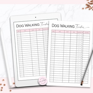 Dog Walking Tracker, Dog Walking Schedule, Pet Walking Tracker, Pet ...