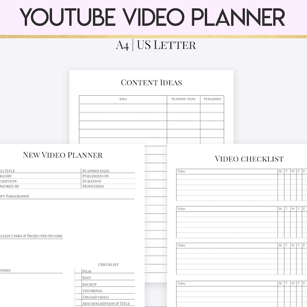 Youtube Video Checklist - Etsy