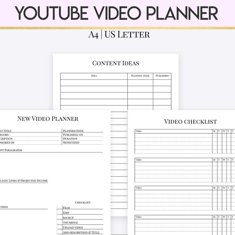 Youtube Video Checklist - Etsy