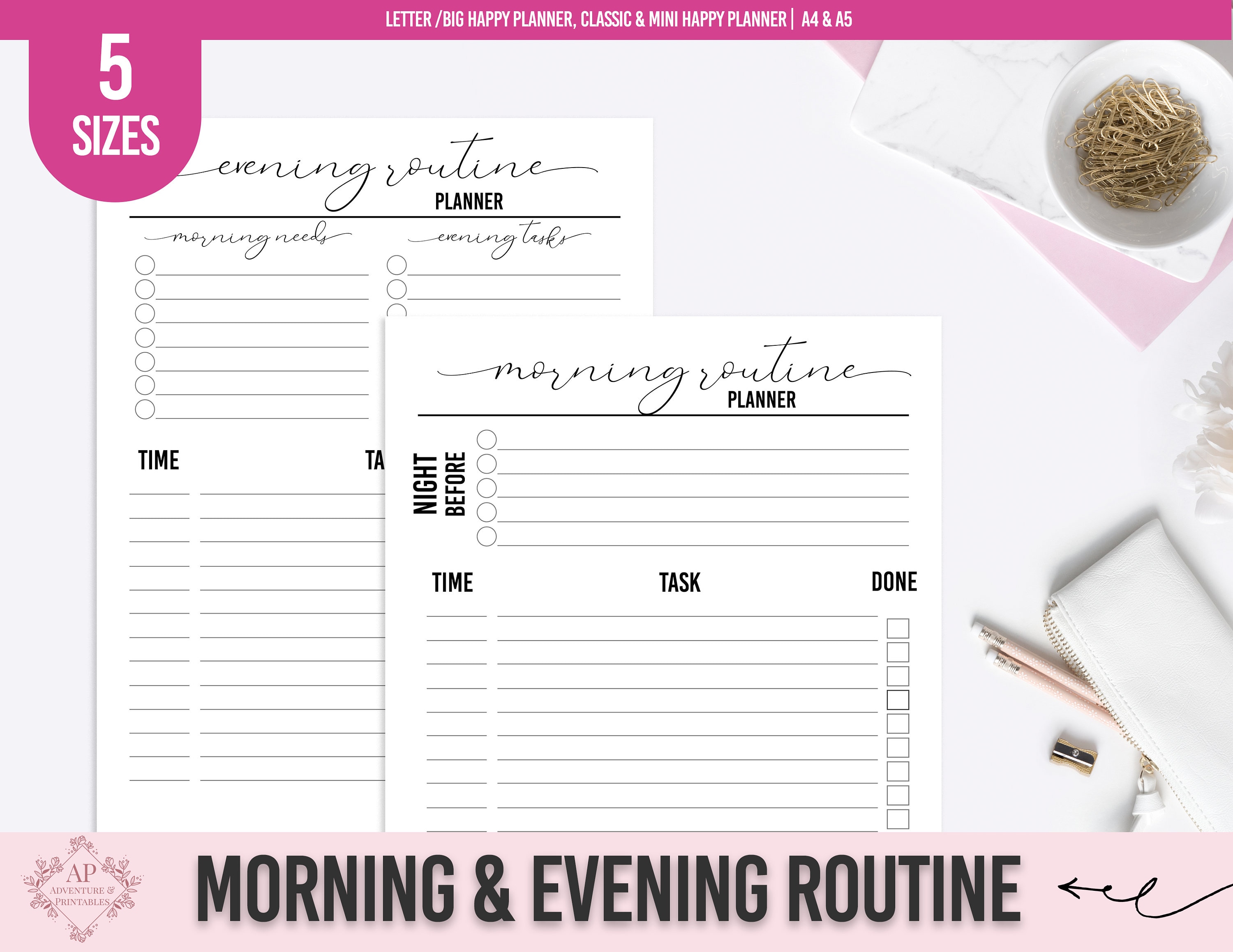 Morning Routine and Evening Routine Planner Daily Routine - Etsy
