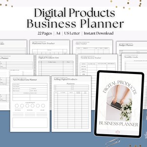 Digital Products Seller Business Planner, Digital Products Shop Planner ...