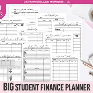 Student Finance Planner, Student Planner, Student Money Management - Etsy