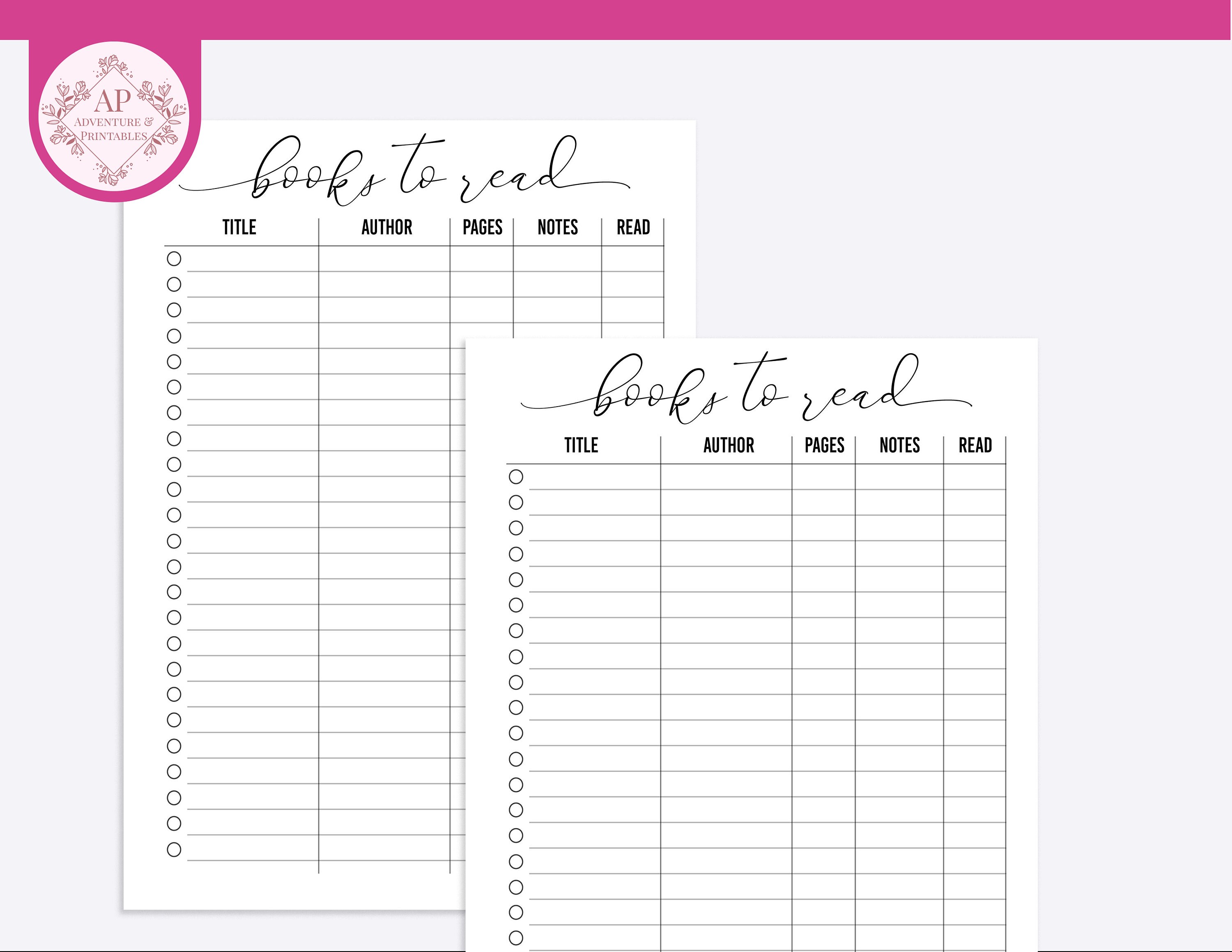 Books to Read and Reading Progress Tracker, Books Tracker Insert, Happy ...