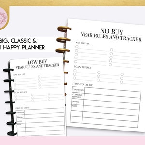 No Buy and Low Buy Rules Planner, Minimalism Planner, Savings Planner ...
