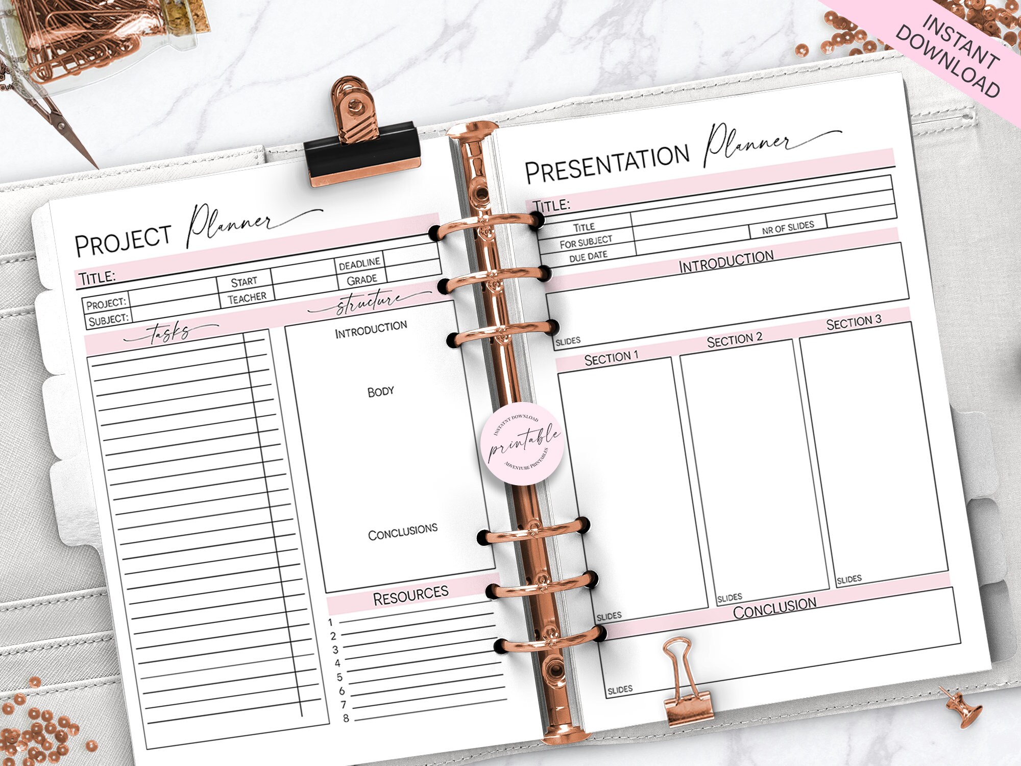 Student Project Planner, Presentation Planner, Student Survival Kit ...