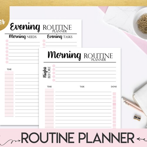 Morning Routine and Evening Routine Planner Daily Routine | Etsy
