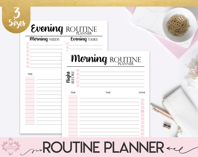 Morning Routine and Evening Routine Planner Daily Routine - Etsy