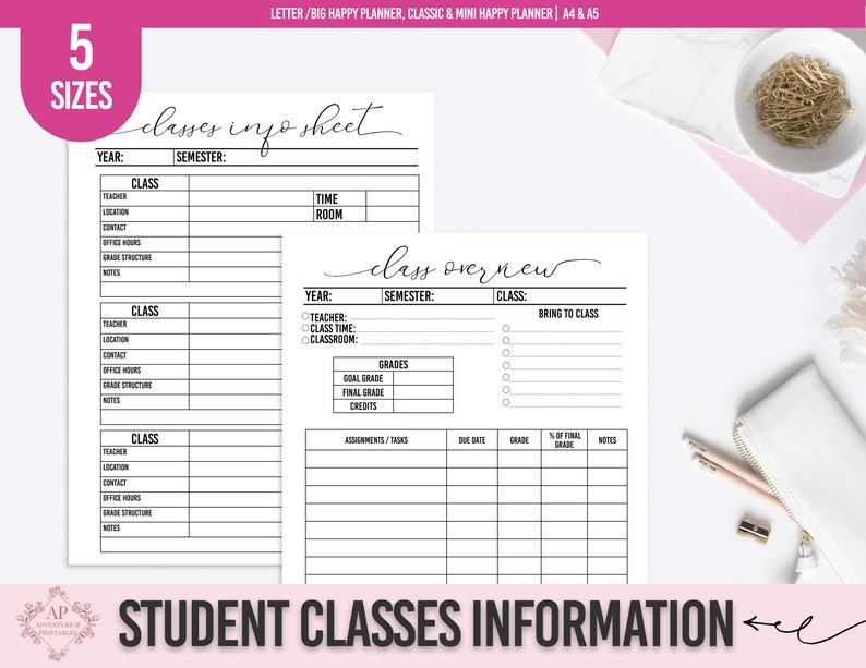 Class Information Sheet, Class Overview, Semester Overview, Collage ...