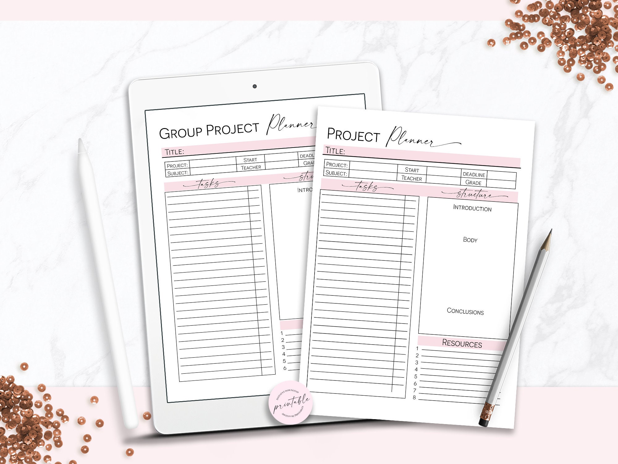 Student Project Planner, Presentation Planner, Student Survival Kit ...