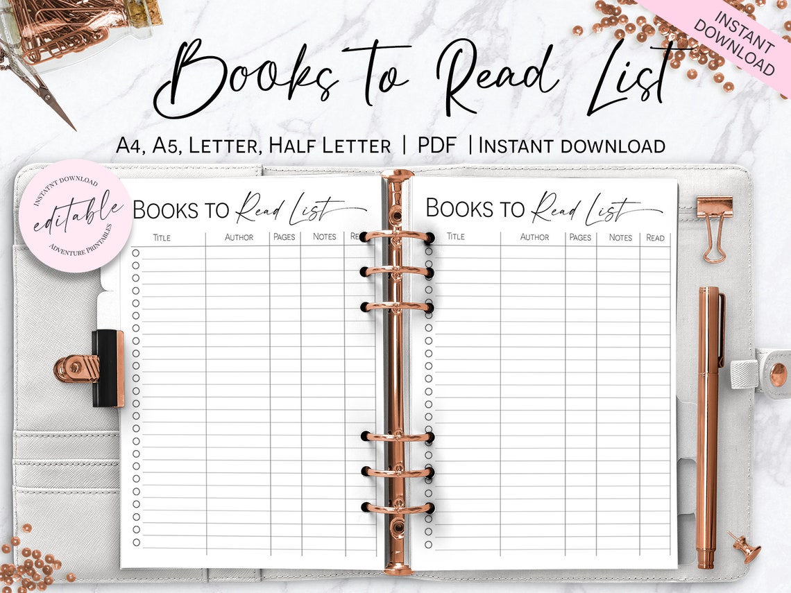 Books to Read and Reading Progress Tracker Books Tracker | Etsy