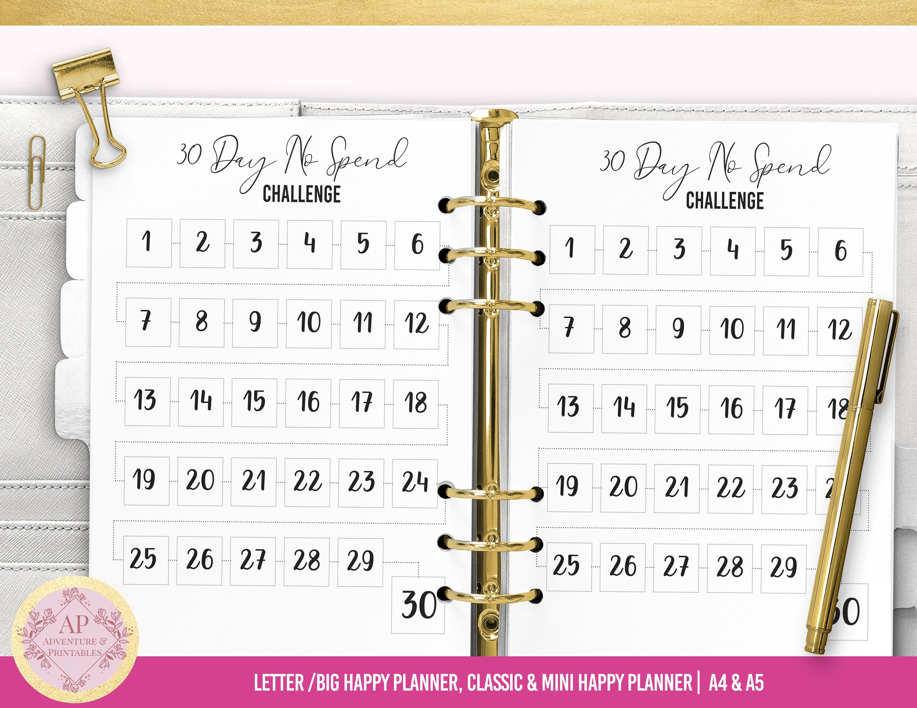 30 Day No Spend Challenge Tracker, No Spend Month, No Spend Tracker ...