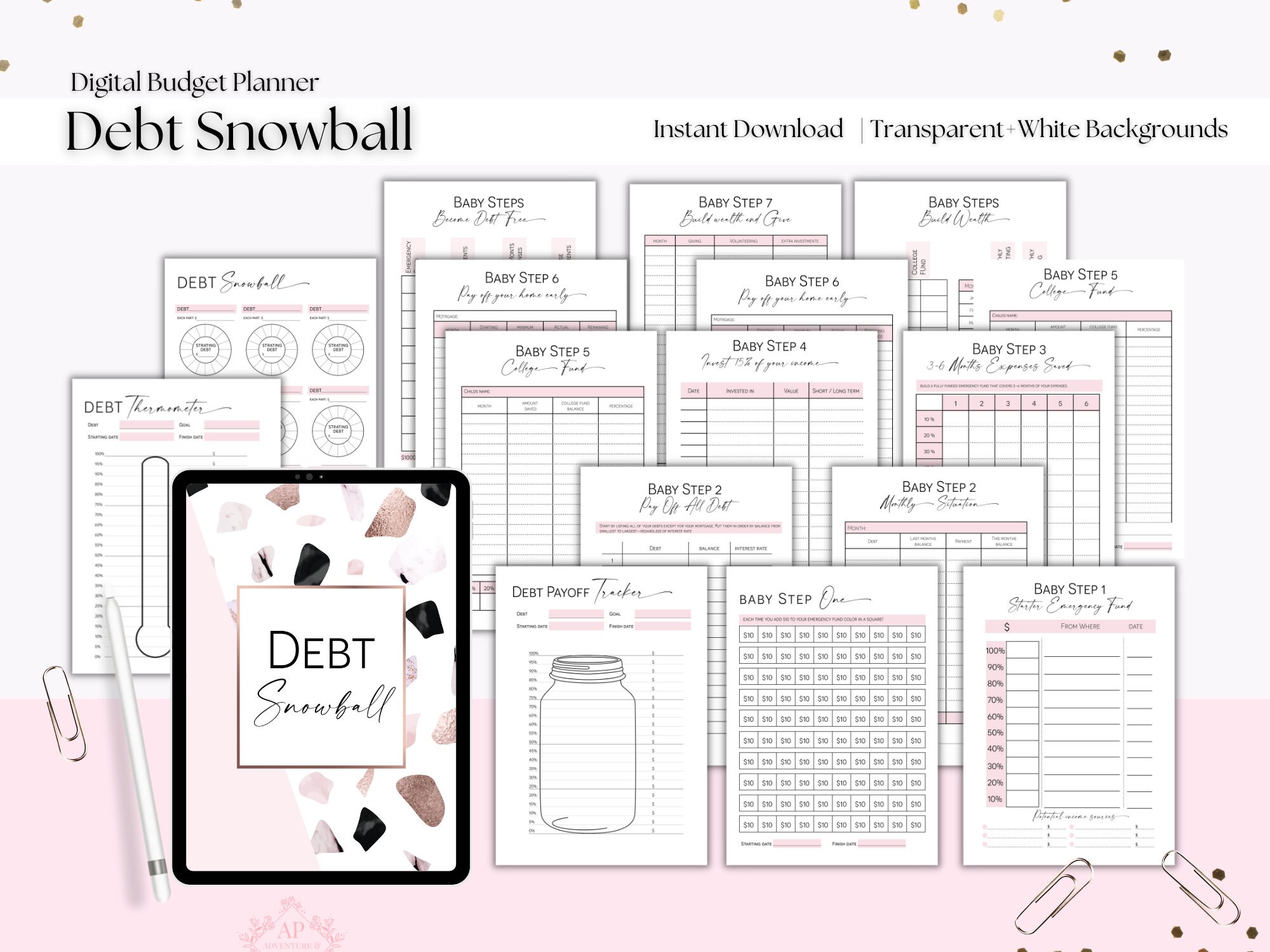 Budget Digital Planner Template, Finance Digital Planner Template ...