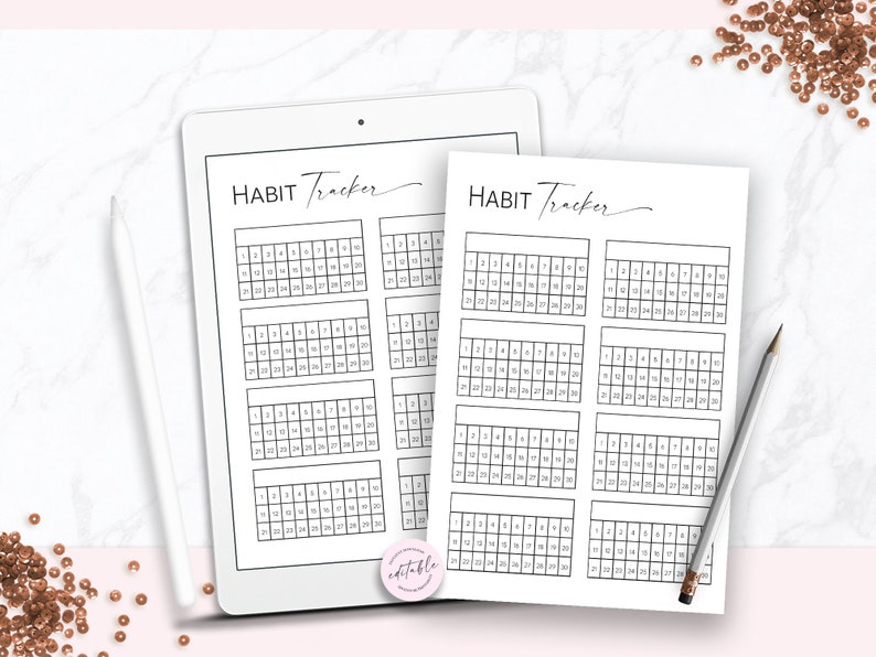 Habit Tracker Planner Insert, Happy Planner Printable Insert, Multiple ...