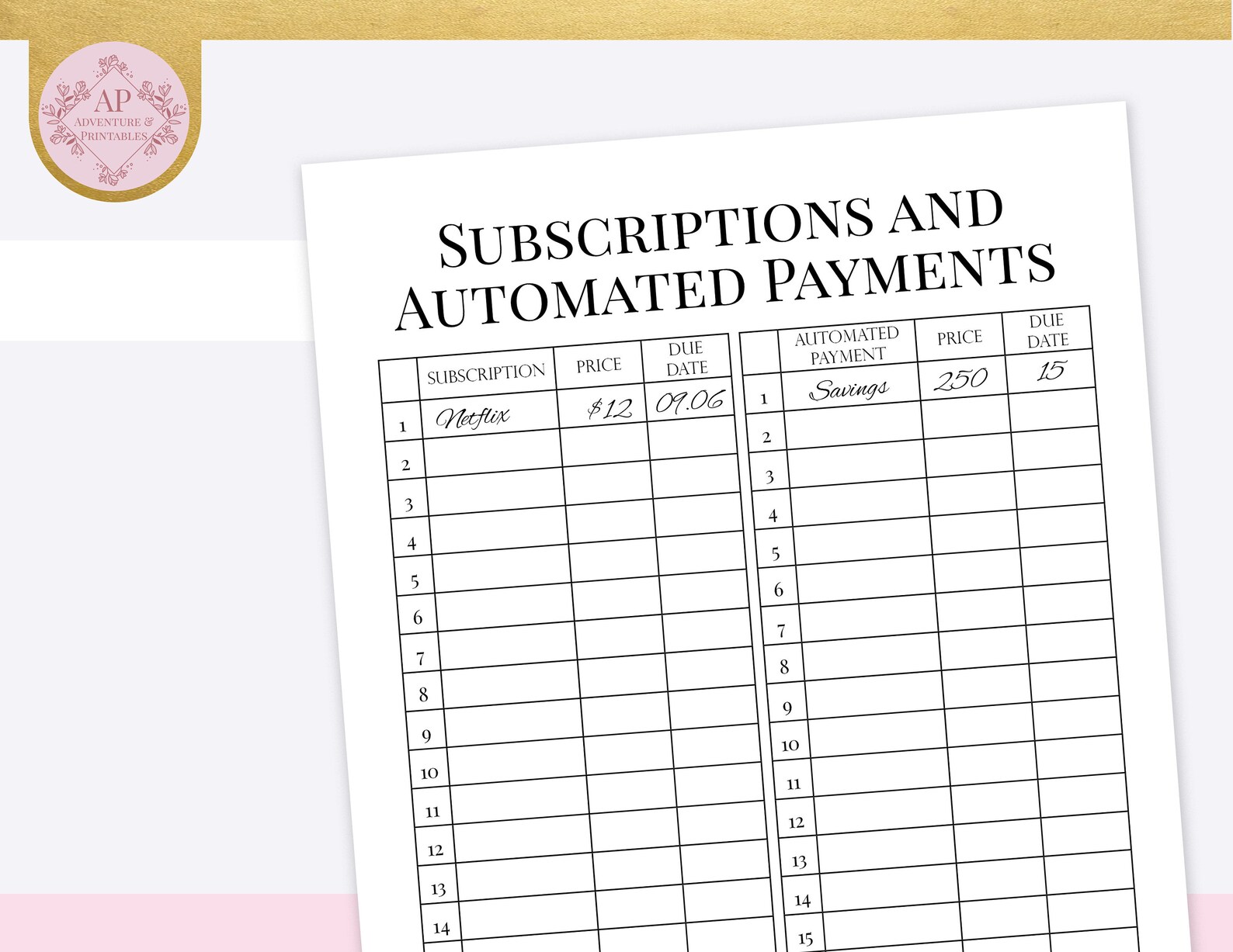 Subscriptions Tracker, Automated Payments Tracker, Expense Tracker ...