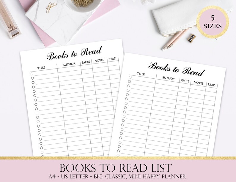 Books To Read And Reading Progress Tracker Books Tracker | Etsy