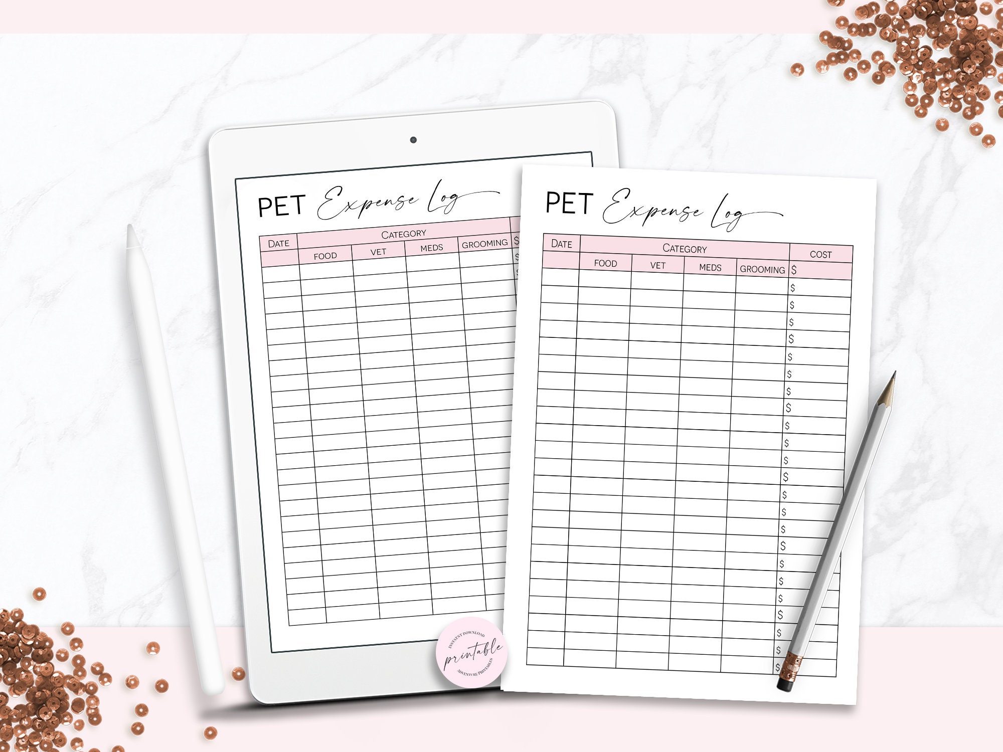Pet Expense Tracker, Pet Expenses Log, Pet Cost Tracker, Printable ...