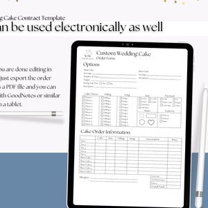 Editable Wedding Cake Contract Template, Custom Wedding Cake Order Form ...