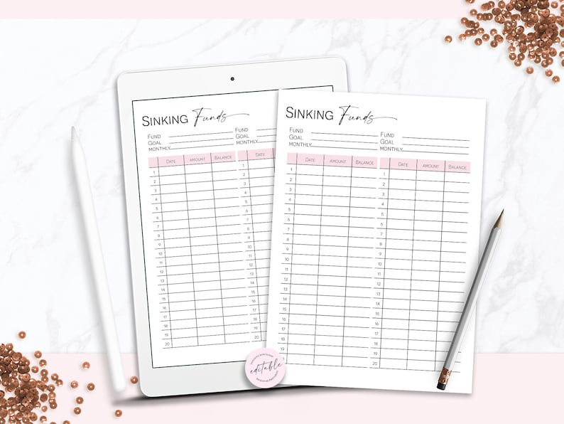 Sinking Funds Tracker, Sinking Funds List, Savings Log, Dave Ramsey ...