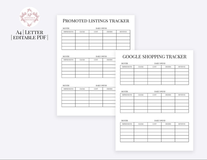 Etsy Promotion Tracker Editable Etsy Promoted Listing and - Etsy